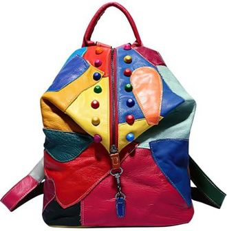 Generico Sac à dos de voyage en cuir - Matériau léger et durable, design antivol, bretelles confortables, style décontracté, taille parfaite pour le travail et