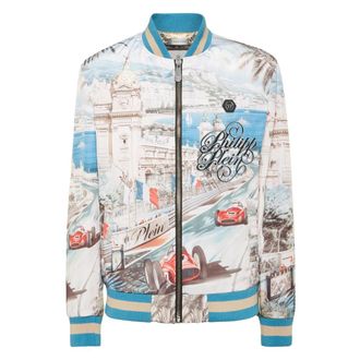 Philipp Plein Satin Bomberjacke Monaco Cote dAzur - - Jackets - Herren - Mehrfarbig - M