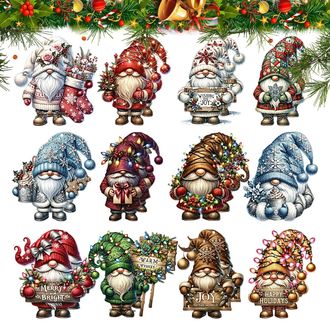 Generic Weihnachten Zwerge Anh&auml;nger, Dekorationen 24X Holz Ornament Schild Weihnachtsbaum, Zwerge Handwerk Mit Seil F&uuml;r Die