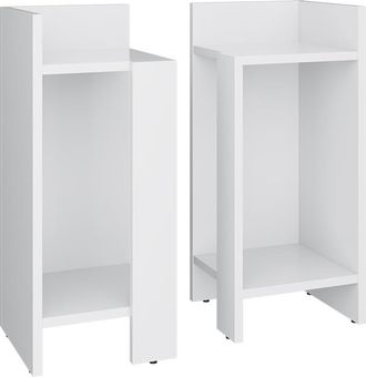 Vicco Nachttisch Lenar, Nachtkommode, Wei&szlig;, 27 x 60 cm 2er-Set