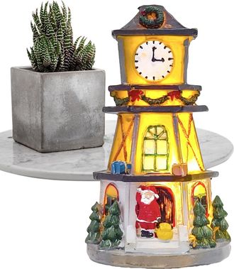 Generic Weihnachtsdorf - Beleuchtete Dekoration, festliches Herzstück | Urlaubstisch Ornament für Familienausstellungen, Schreibtischfenster -Setup für Wohnzi