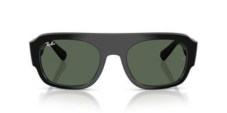 Ray-Ban Lunettes de soleil rectangulaires Rb2218, Noir/vert fonc&eacute;, 55 mm