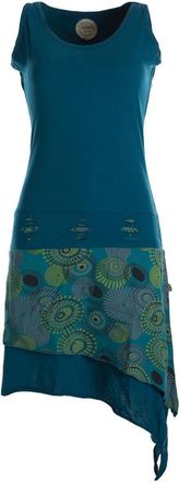 vishes Alternative Bekleidung - &Auml;rmelloses asymmetrisches Lagenlook Zipfelkleid t&uuml;rkis 40-42