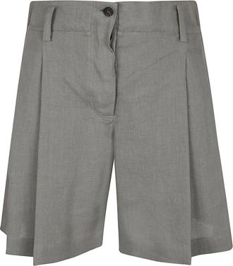 Brunello Cucinelli Femme, Shorts, Vert, Taille: 42 FR Linen shorts