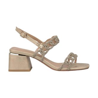 Alma En Pena Sandale mit mittelhohem Absatz und Doppelriemen - - Shoes - Damen - Gelb - 39 EU