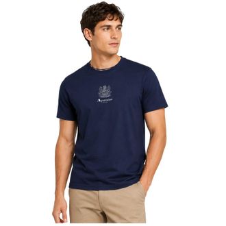 Aquascutum T-Shirt f&uuml;r Herren, Rundhalsausschnitt, Regul&auml;r (Marine)