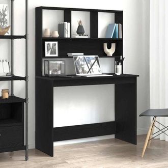 vidaXL Vidaxl - Schreibtisch mit Regalen Schwarz Eichen-Optik 102x45x148 cm