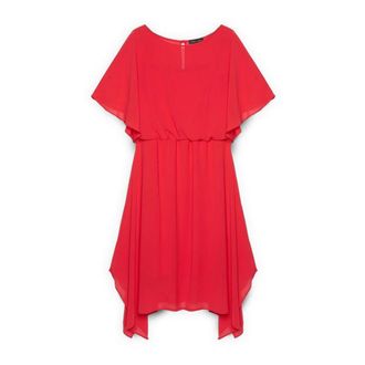 Fiorella Rubino Femme, Robes, Rouge, Taille: 44 FR Robe en georgette avec ourlet asym&eacute;trique