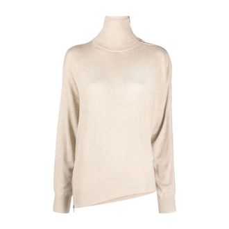 Isabel Marant Asymmetrischer Rollkragenpullover mit Saum - - Knitwear - Damen - Beige - M