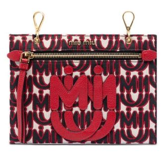 Miu Miu Pre-owned Monogram Jacquard Pouch - - Pre-owned - Damen - Mehrfarbig - ONE SIZE
