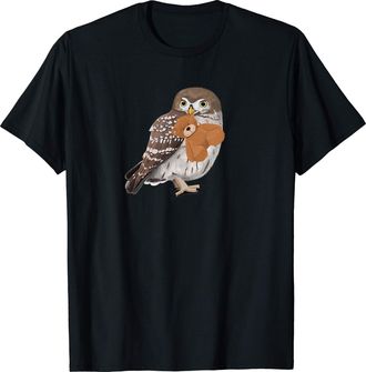 jz.birds Eule Bär Vogel Zeichnung Schlafanzug Nachthemd Steinkauz T-Shirt