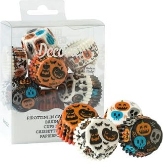 Decora 0339711 Packung mit 200 thematischen Förmchen Bon Bon Halloween, zum Backen, Präsentieren und Verschenken von Muffins und Süßigkeiten, hitzebeständig 