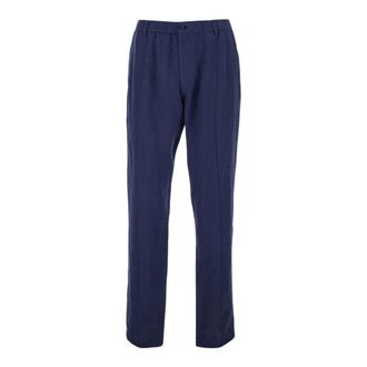 Emporio Armani Homme, Pantalons, Bleu, Taille: XL Pantalon droit en lin
