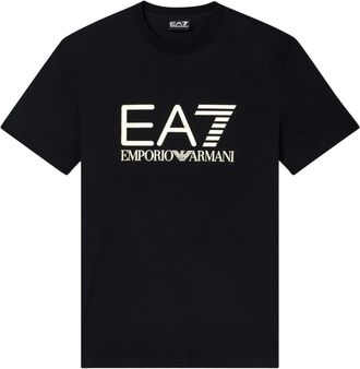 Emporio Armani Emporio Armani Ea7, Homme, Tops, Noir, Taille: 3XL T-shirt en jersey de coton avec logo