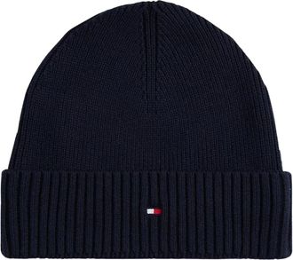 Tommy Hilfiger Ribbed Beanie - - Accessories - Herren - Blau - ONE SIZE