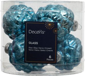 Kaemingk Christbaumschmuck Zapfen 7cm Glas 6 St&uuml;ck - matt & gl&auml;nzend - Glaszapfen Christbaumkugeln Weihnachtsbaumkugeln Weihnachten - Weihnachtsbaumschmuck - F