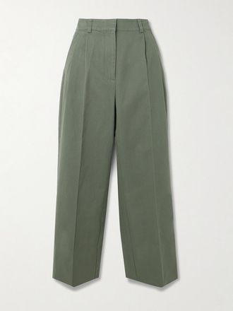 Anine Bing Pantalon Fusel&eacute; En Serge De Coton &Agrave; Plis Belen - Vert