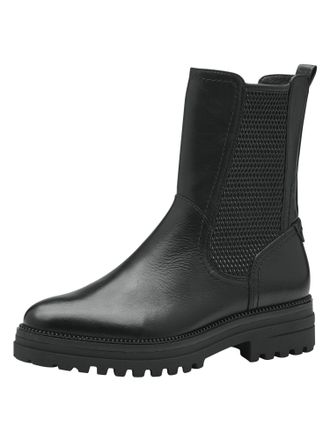 Tamaris Damen Chelsea Boots Leder; BLACK/schwarz; 39