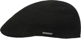 Stetson Casquette Texas Wool Gatsby Cap Homme - Casquettes Gavroche Forme de Bec avec Visiere, Doublure, Doublure Hiver Automne-Hiver - XXL (62-63 cm) Noir