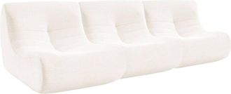Sweeek 3er-Set modulare Sessel ohne Armlehne mit Cordbezug, Cord, Creme