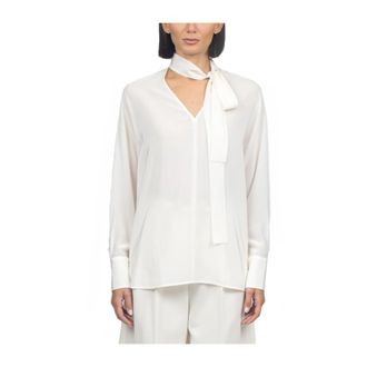 Max Mara Seidenbluse aus Cr&ecirc;pe de Chine - - Blouses & Shirts - Damen - Wei&szlig; - XL