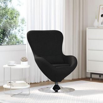 vidaXL Chaise OEuf Tissu Noir Vidaxl