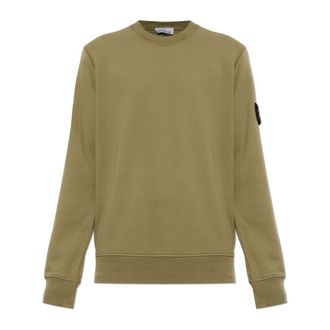 Stone Island Rundhals-Sweatshirt mit Logo-Patch - - Sweatshirts & Hoodies - Herren - Gr&uuml;n - M