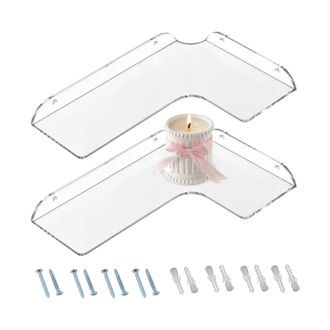 Generic Regale f&uuml;r Raumwand, 2 St&uuml;ck Eckablagen f&uuml;r klare Anzeige | schwebendes Wandregal, platzsparend, f&uuml;r K&uuml;che, Schlafzimmer, B&uuml;ro, Wohnung, Wohnheim, Bau