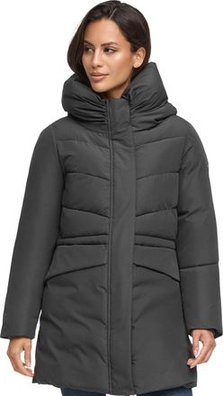 Marikoo Damen Winterjacke (XS-5XL) - gesteppt, mit Kapuze, Fleecefutter - N058 - Anthrazit Gr&ouml;&szlig;e M - Gr.M