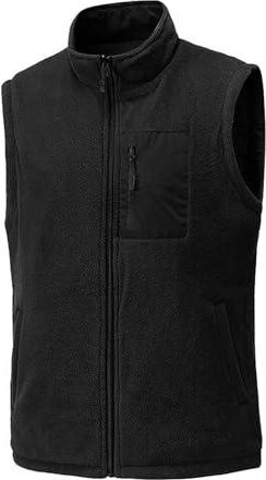 Generic Gilet de sport l&eacute;ger en polaire pour homme - Sans manches - Avec fermeture &eacute;clair - Gilet de travail - Sans manches - Veste fonctionnelle - Col montan