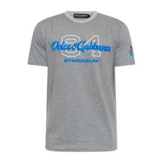 Dolce & Gabbana Homme, Tops, Gris, Taille: XL T-Shirt Imprim&eacute;