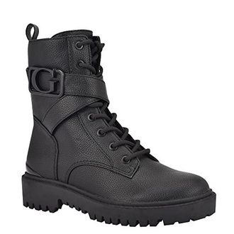 Guess Womens Orana Combat Boot, Black, 6.5