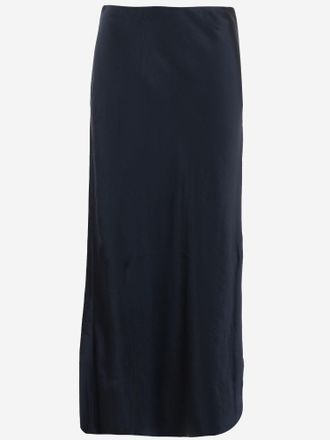 Vince Womens Skirt Long Acetate Navy Dark Naia Re-New