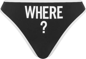 Moschino Schwarze Bademode mit Wo?-Print - - Swimwear - Damen - Schwarzk - L