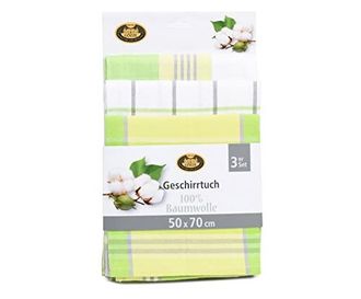 G&ouml;zze Lot de 3 Torchons, 100% coton, haute densit&eacute; (260 g/m&sup2;), 50 x 70 cm - Vert