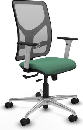 Piqueras y Crespo Stuhl aus PC mit Armlehnen in Wei&szlig; und Schwarz, h&ouml;henverstellbare Lendenwirbelst&uuml;tze, ausgestattet mit Syncro/Traslack und Schneideschaum, Grau/Smarag