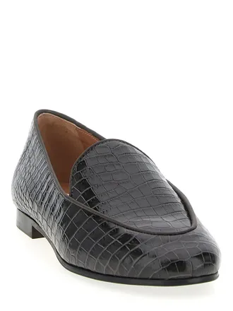 Aquazzura Womens Black Calfskin Slip-On Loafers