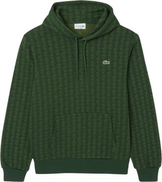 Lacoste Homme, Sweatshirts et sweats &agrave; capuche, Vert, Taille: L Monogram Fleece Sweat &agrave; capuche