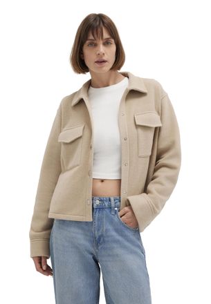 Mavi Damen Button Sweatshirt Pullover, Cobblestone Melange, XL