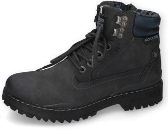 Dockers by Gerli Herren Combat Boots, Männer Stiefeletten,schnürstiefel,Stiefel,Bootee,Booties,halbstiefel,Kurzstiefel,Asphalt,43 EU