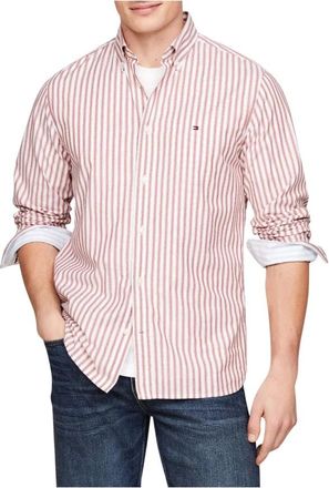 Tommy Hilfiger Homme, Chemises, Rouge, Taille: XL Chemise Regular Fit en Popeline &agrave; Rayures