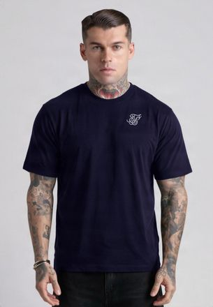 Siksilk Mens Navy Essentials Regular Fit T-Shirt XXL