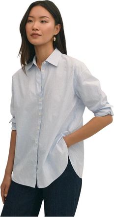 Brooks Brothers Femme, Blouses et Chemises, Bleu, Taille: 38 FR Chemise ample en popeline de coton