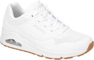 Skechers Schn&uuml;rschuh Skechers Uno Schuhe wei&szlig; braun Damen Sneakers 73690