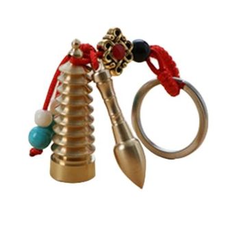 Generic Couchette de gourde chinoise, porte-cl&eacute;s de gourde de pi&egrave;ce - Anneaux cl&eacute;s de avec cinq empereurs Coin | chinois pavillon, Tour et stylo, Se r&eacute;f&eacute;rer &agrave;