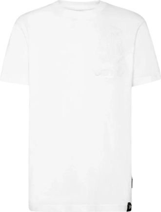 Philipp Plein Homme, Tops, Blanc, Taille: M T-Shirt Gothique
