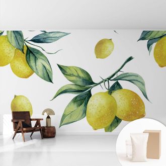 Tulup Fototapete - Tapete Vliestapete Mit Kleber - Wandtapete Moderne Wandbild Schlafzimmer Wohnzimmer Zitronenmotiv 416x254 Cm
