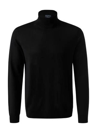 Joop Herren Pullover schwarz Merinowolle unifarben