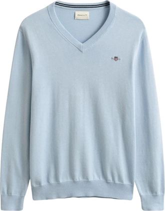 GANT Homme, Pulls, Bleu, Taille: 2XL Classic Cotton V-Neck
