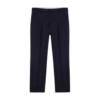 Brooks Brothers Marineblaue Wollmischungshose mit geradem Schnitt und Falten - - Trousers - Herren - Blau - W30